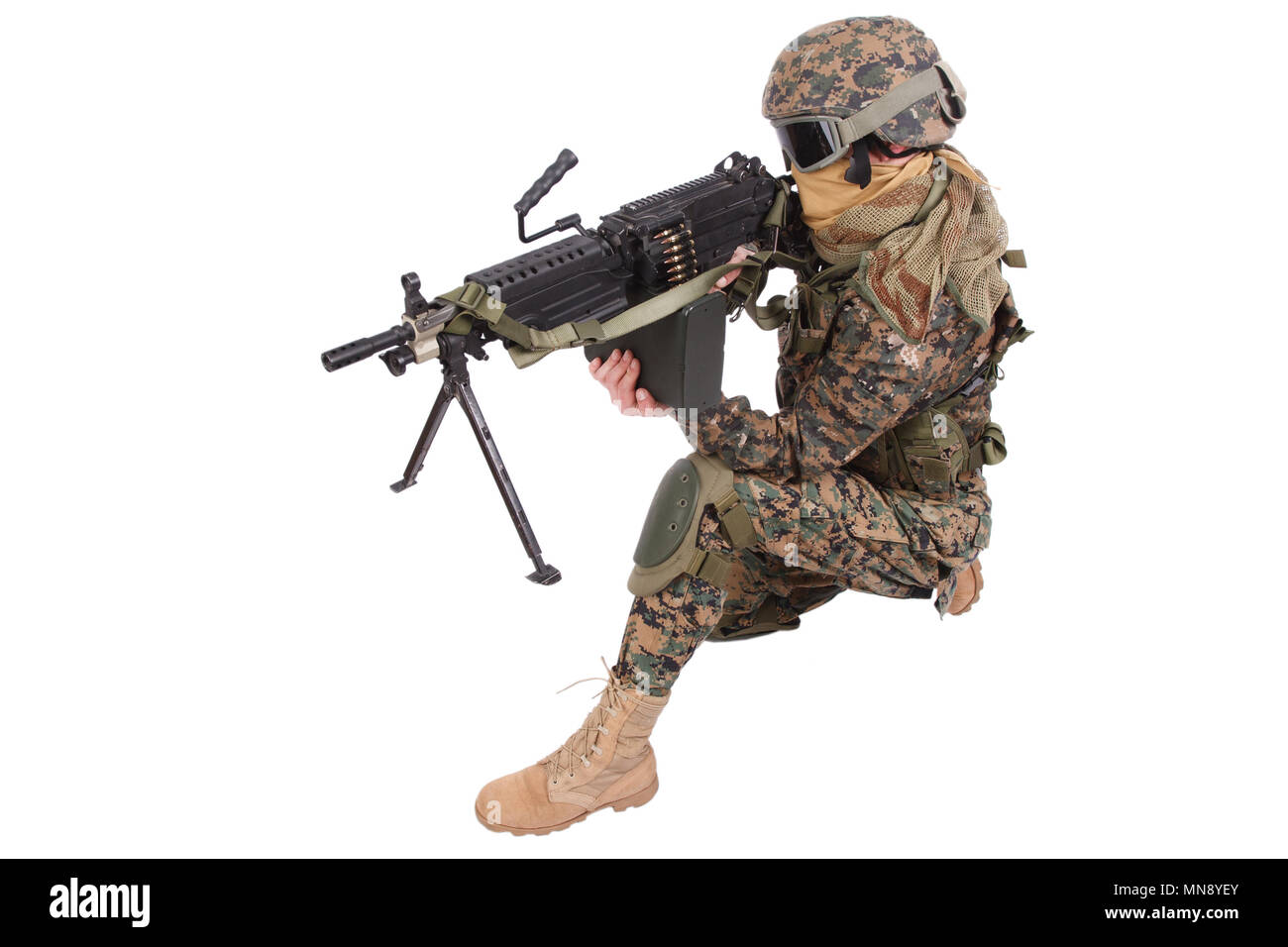 US MARINES with M249 machine gun Stock Photo - Alamy