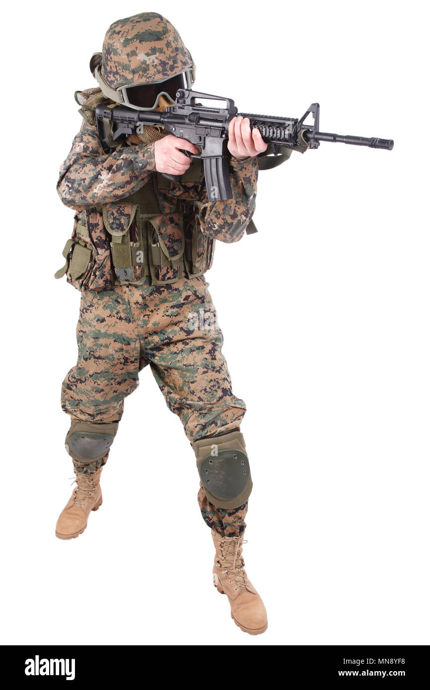 US MARINES with m4 carbine Stock Photo - Alamy