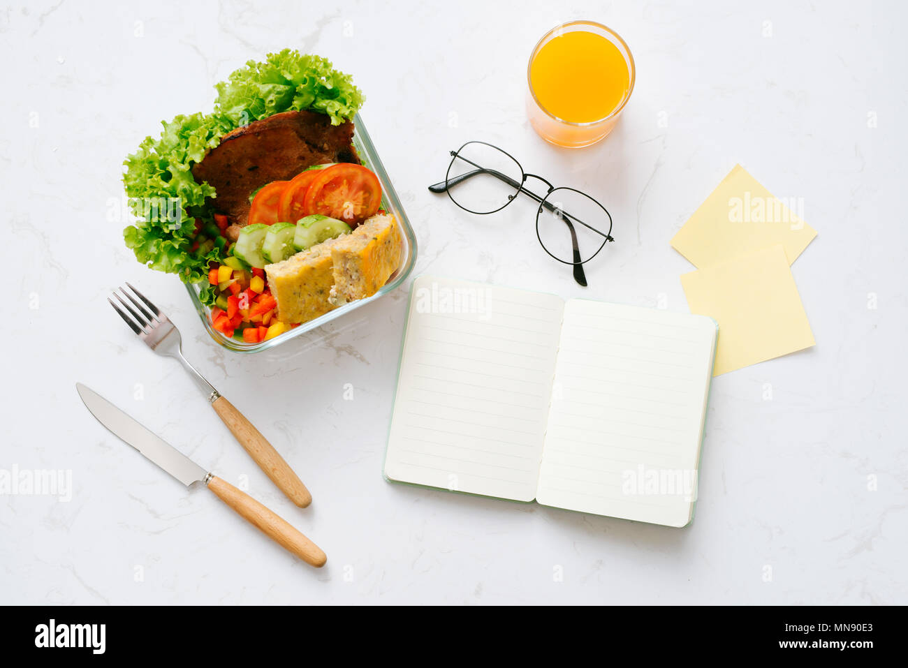 Food in the office. Healthy lunch for work Stock Photo - Alamy