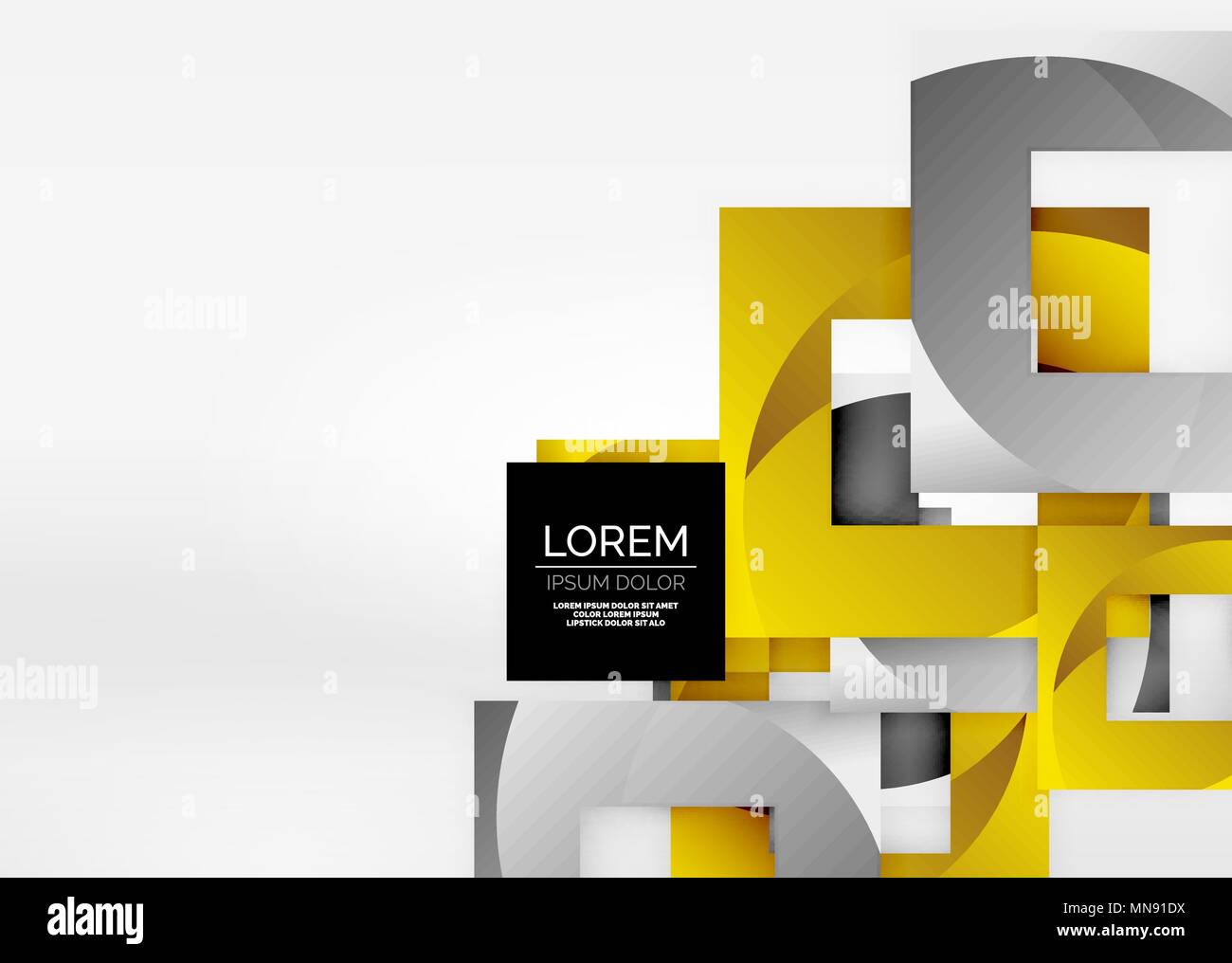 Squares geometric shapes in light grey 3d space. Squares geometric ...
