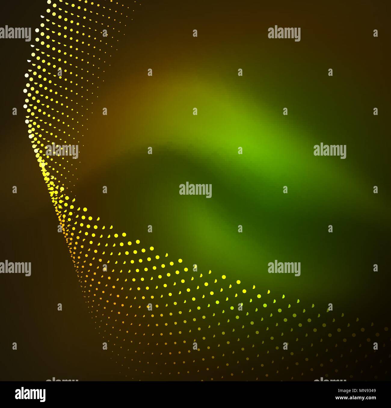 3D illuminated wave of glowing particles. 3D illuminated wave of ...