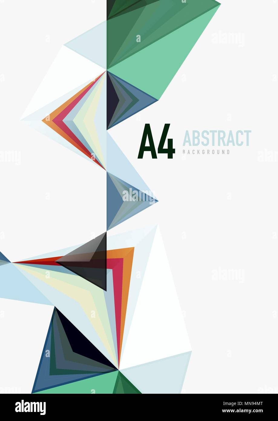 Triangular low poly vector a4 size geometric abstract template ...