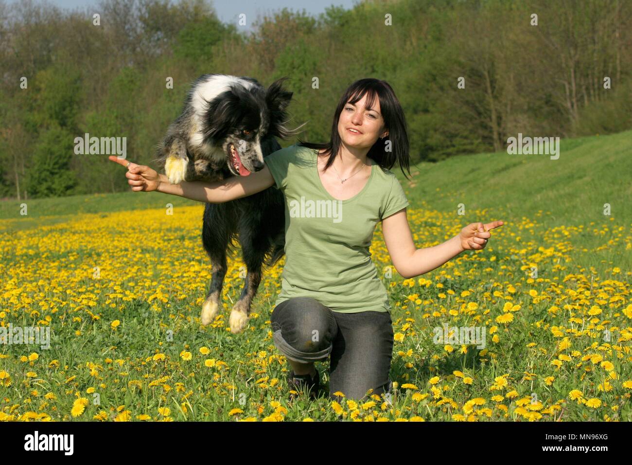 woman and Tiger at dogdance Stock Photo - Alamy