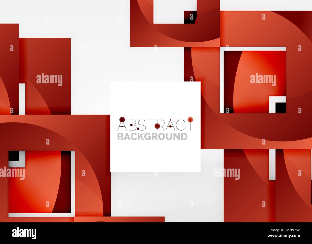 Squares geometric object in light 3d space, abstract background ...