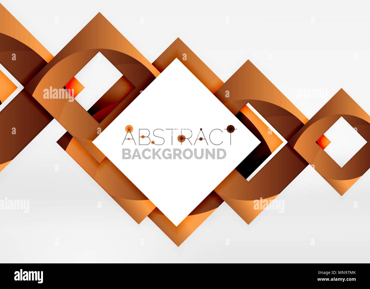 Squares geometric object in light 3d space, abstract background ...