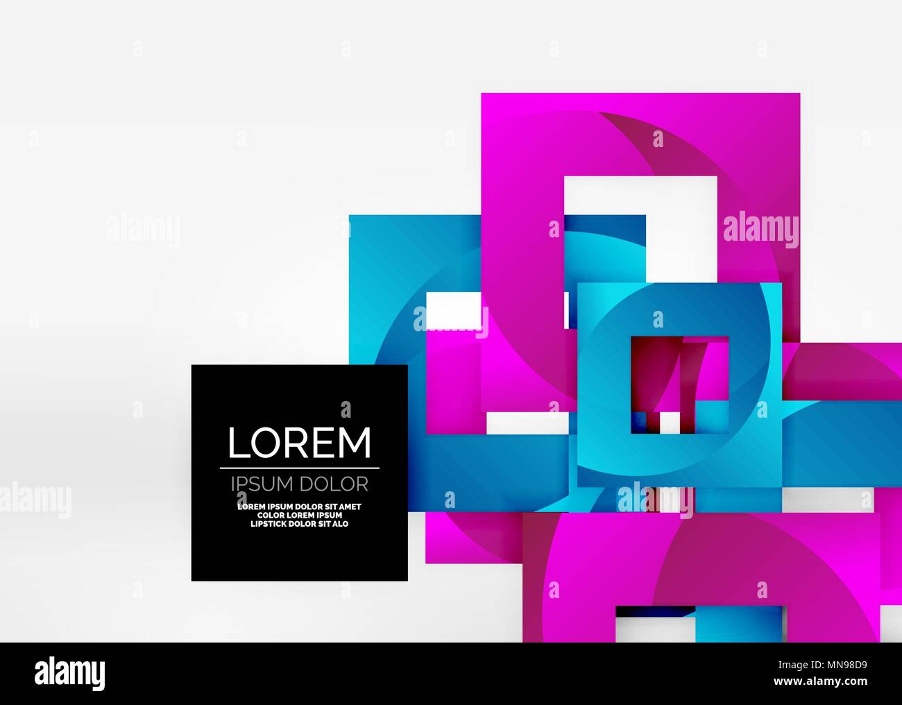 Squares geometric shapes in light grey 3d space. Squares geometric ...