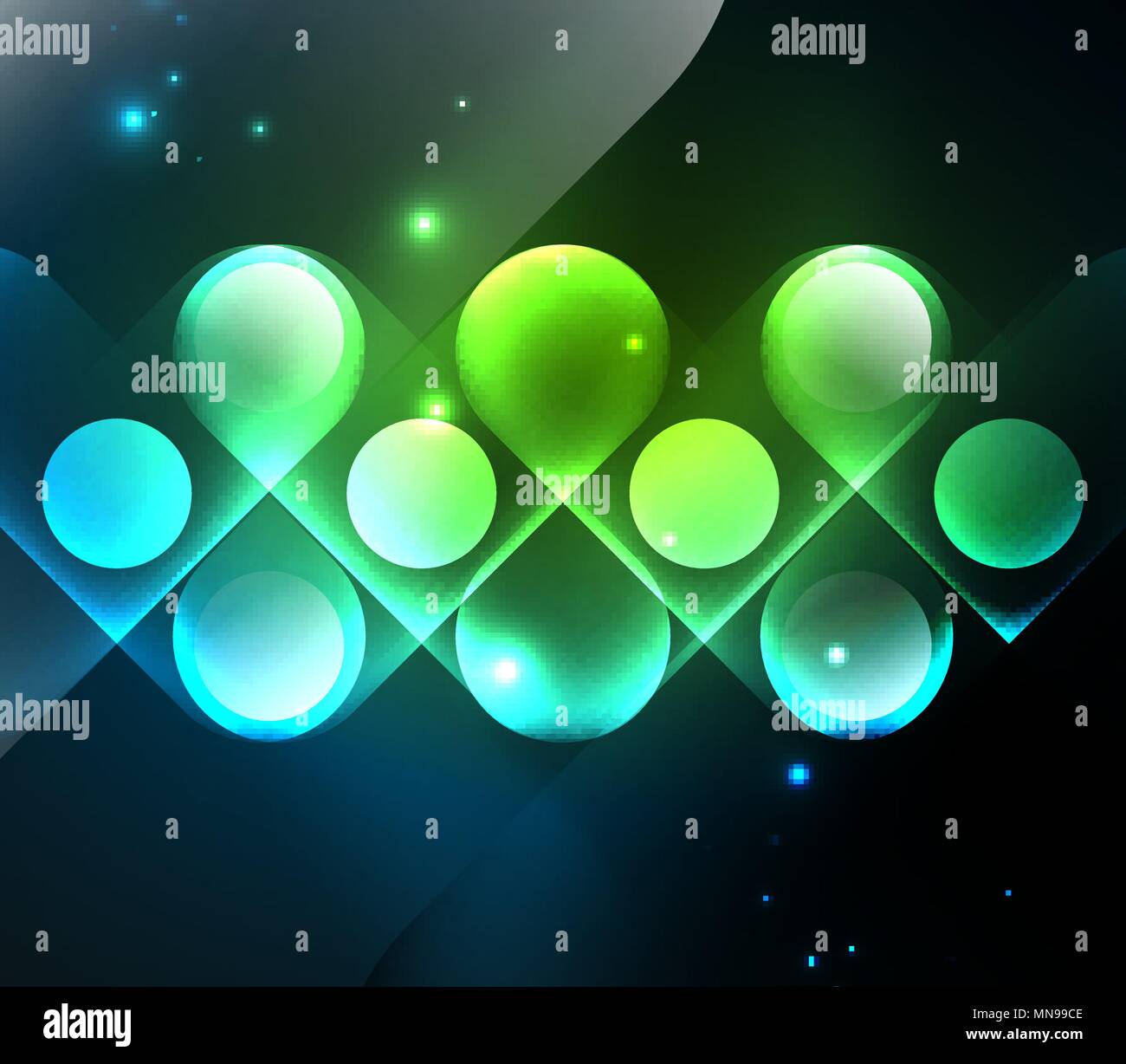 Vector glowing geometric shapes background. Vector glowing geometric ...