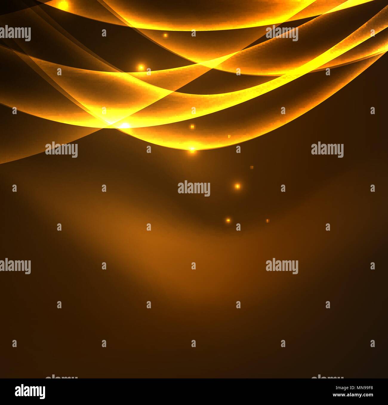 Energy lines, glowing waves in the dark, vector abstract background ...