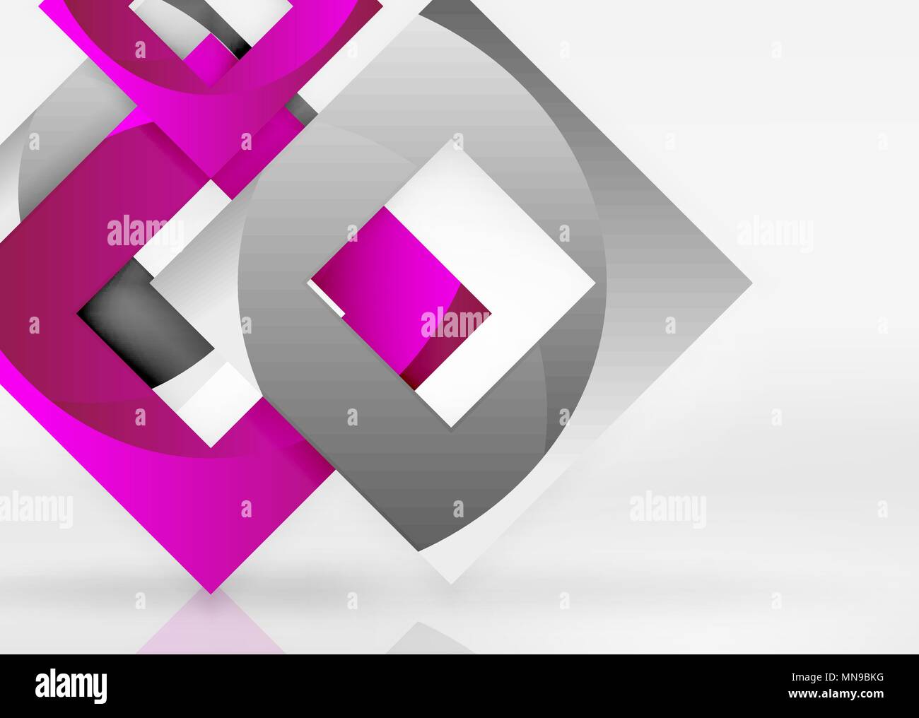 Squares geometric shapes in light grey 3d space. Squares geometric ...