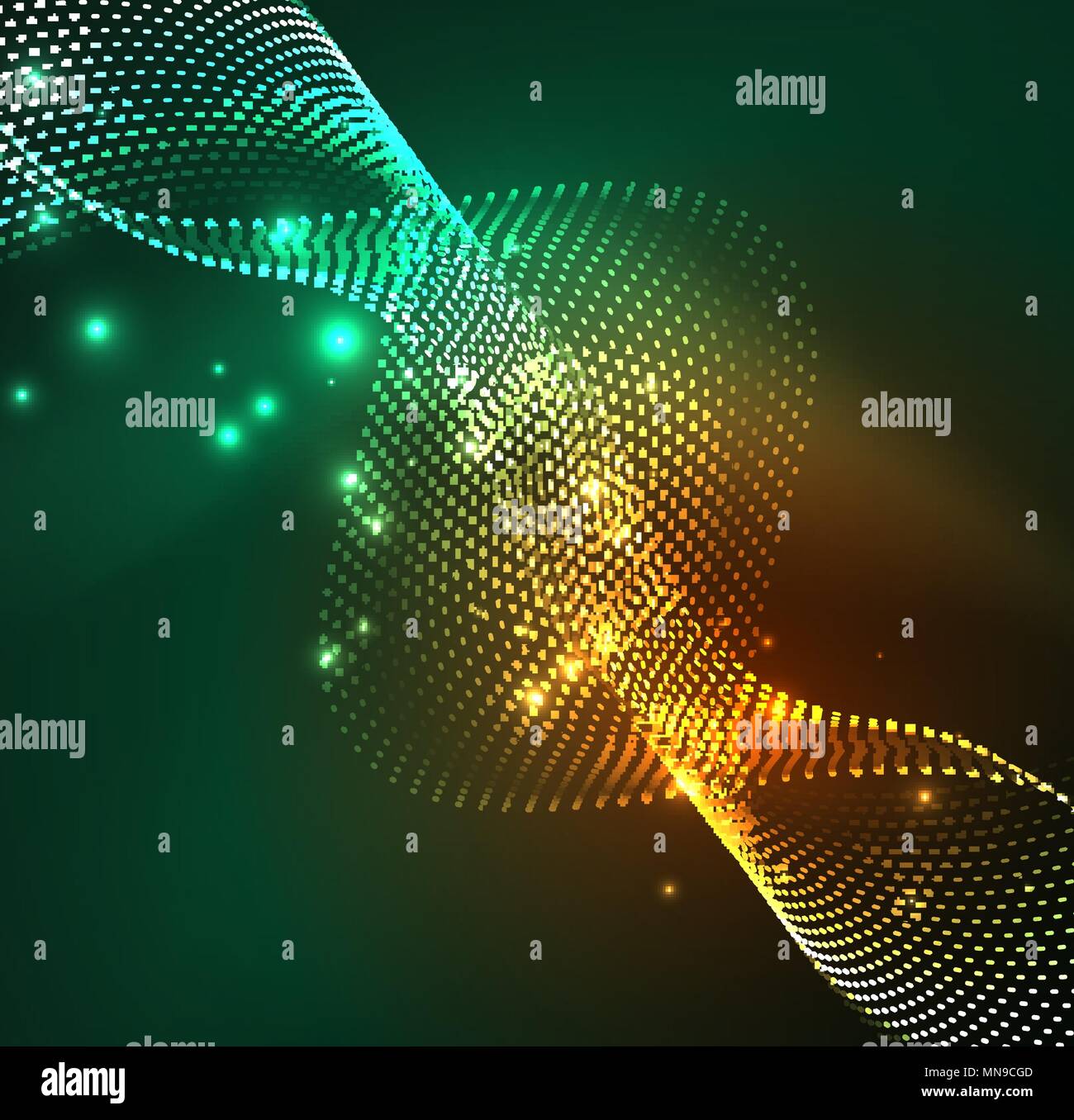 Vector wave particles background. Vector wave particles background - 3D ...