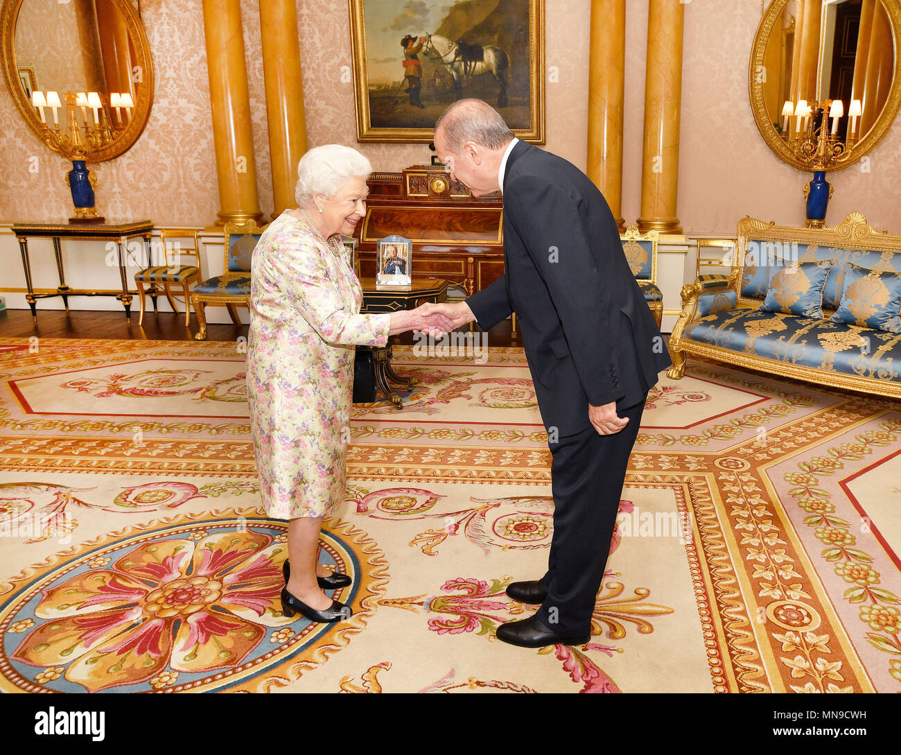 President of Turkey Recep Tayyip Erdogan is greeted by Queen Elizabeth ...