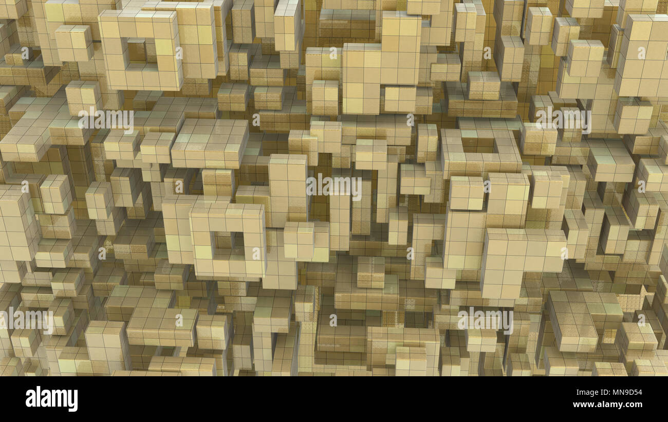 Pile of abstract 3d blocks screen background, horizontal Stock Photo ...