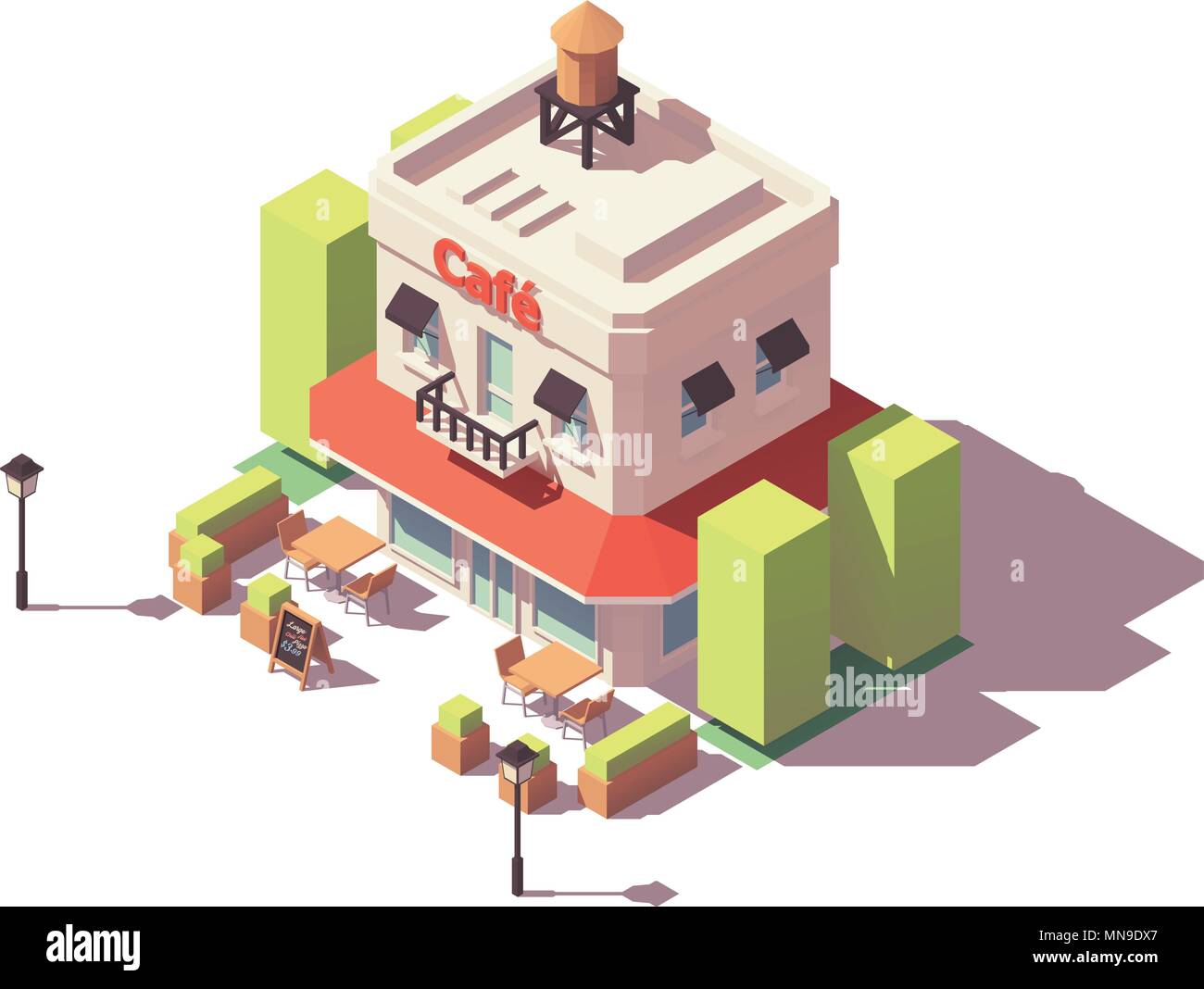 Vector isometric cafe building Stock Vector Image & Art - Alamy