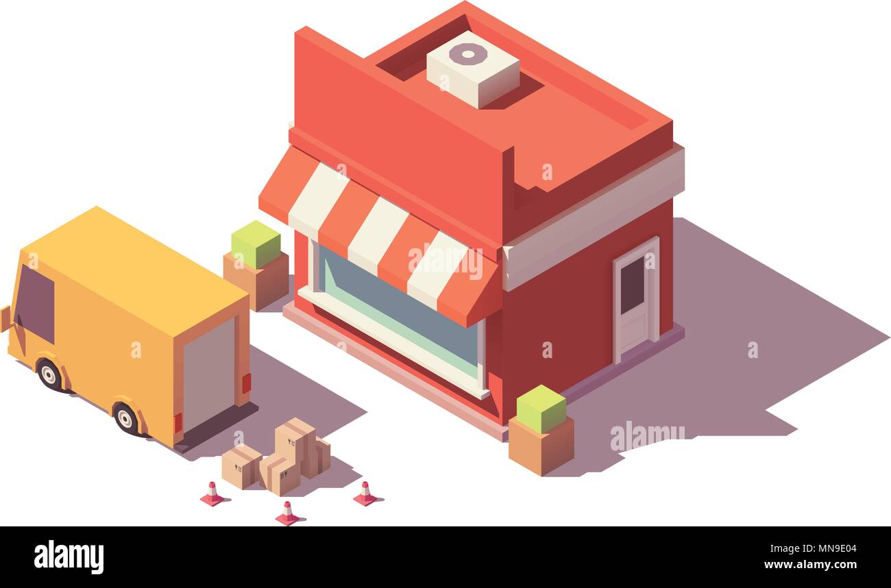 Vector low poly shop icon Stock Vector Image & Art - Alamy