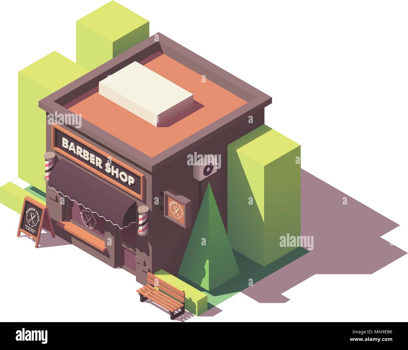 Vector isometric barber shop Stock Vector Image & Art - Alamy