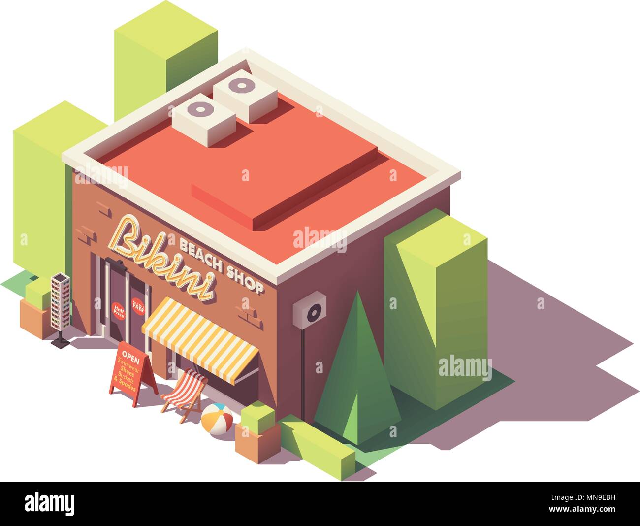 Vector isometric beach shop Stock Vector Image & Art - Alamy