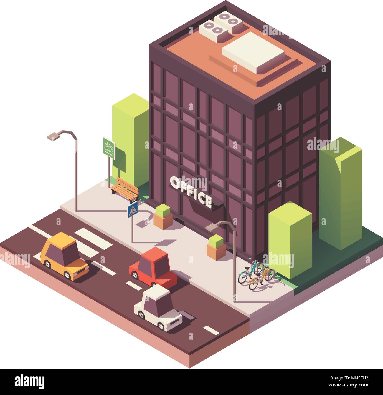 Vector isometric office building Stock Vector Image & Art - Alamy