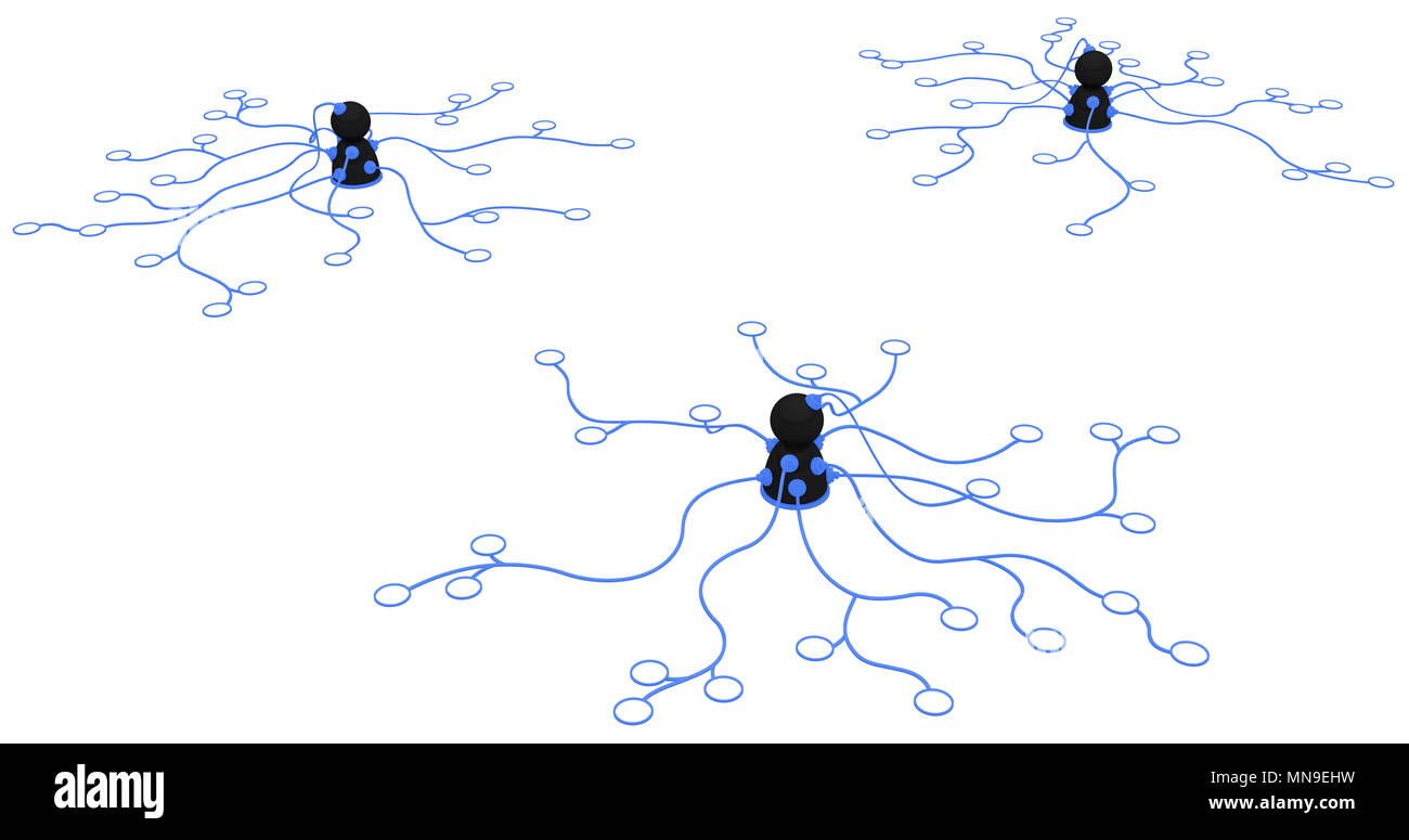 Circles linked by lines connection systems, dark figure hub, over white ...