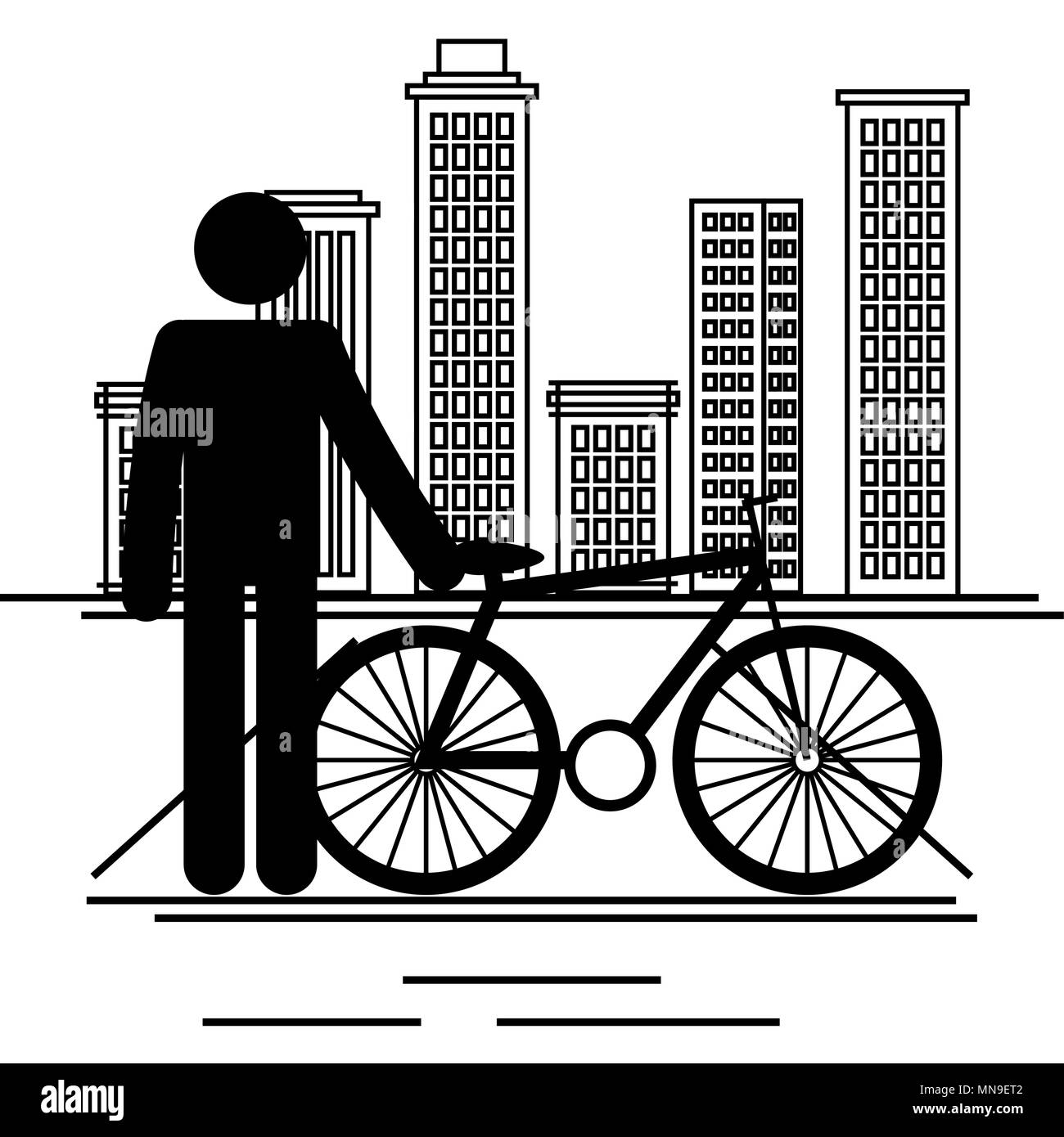 bicycle vehicle with human figure Stock Vector Image & Art - Alamy