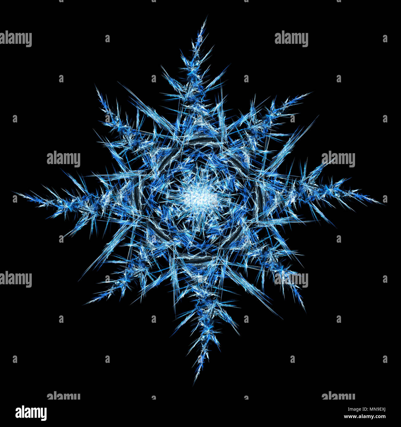 Ice shard shape abstracts star snowflake, horizontal, isolated, over ...