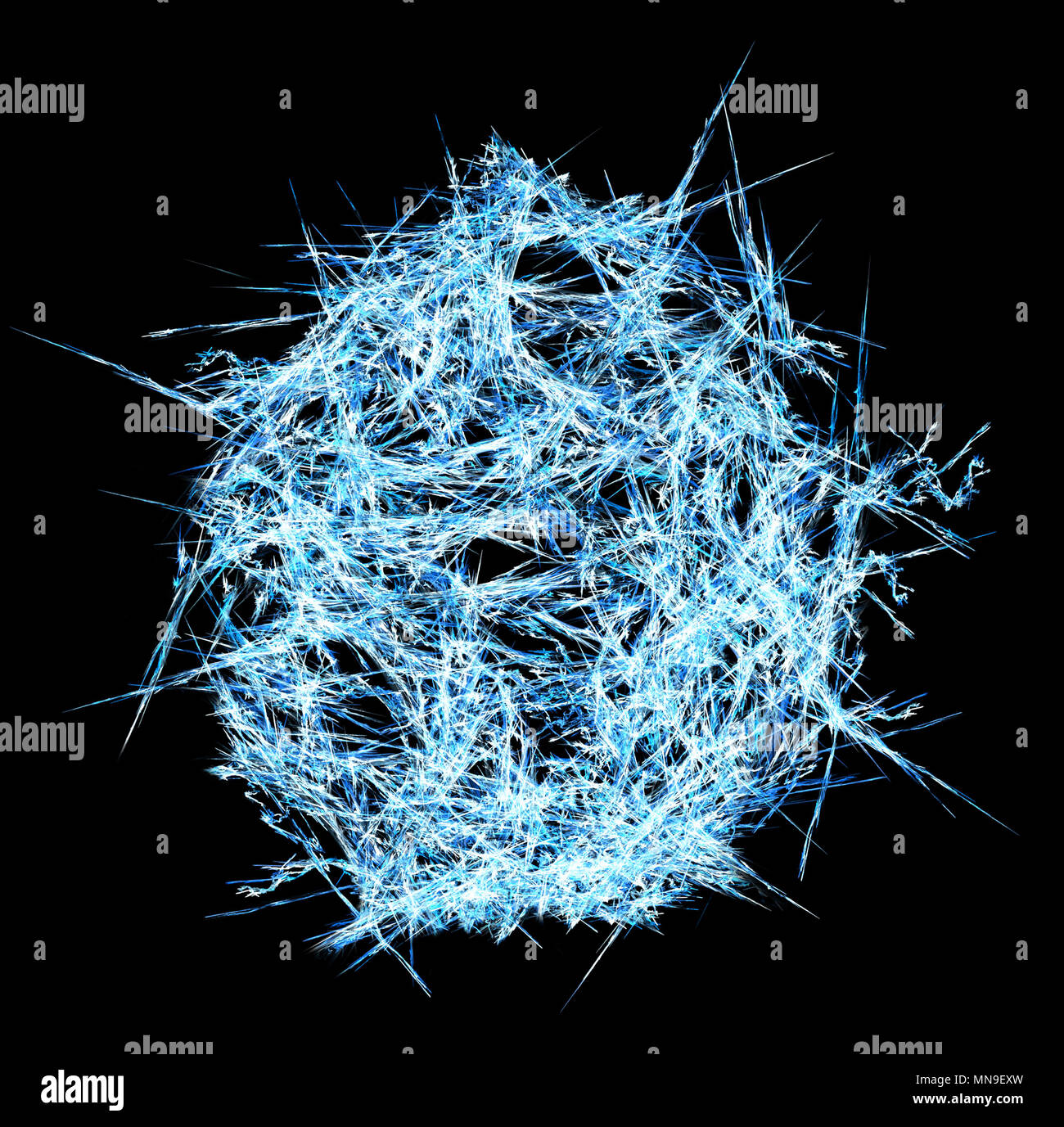 Ice shard shape snowball abstract, vertical, isolated, over black Stock ...