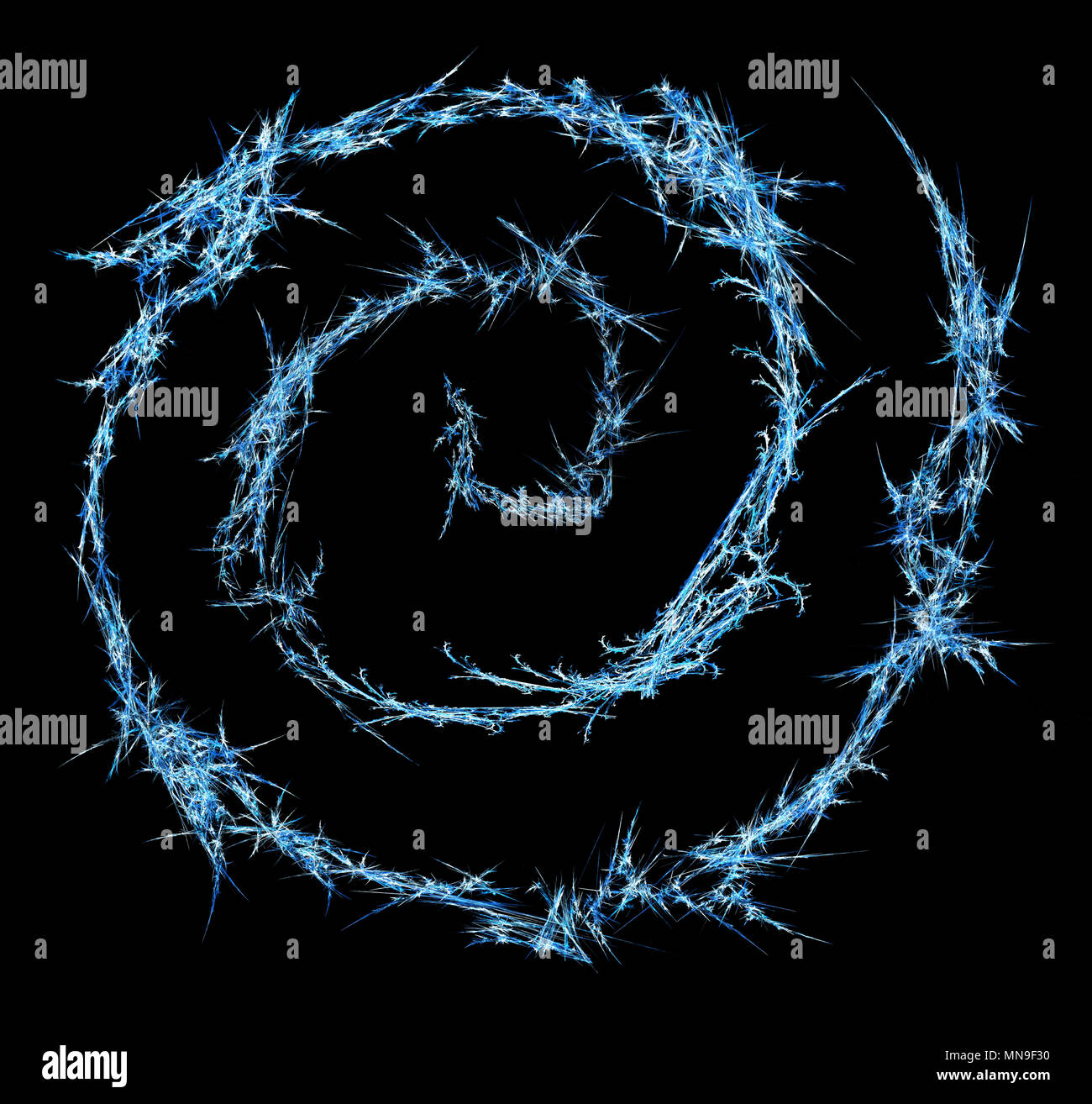 Ice shard spiral shape symbol abstract, horizontal, isolated, over ...