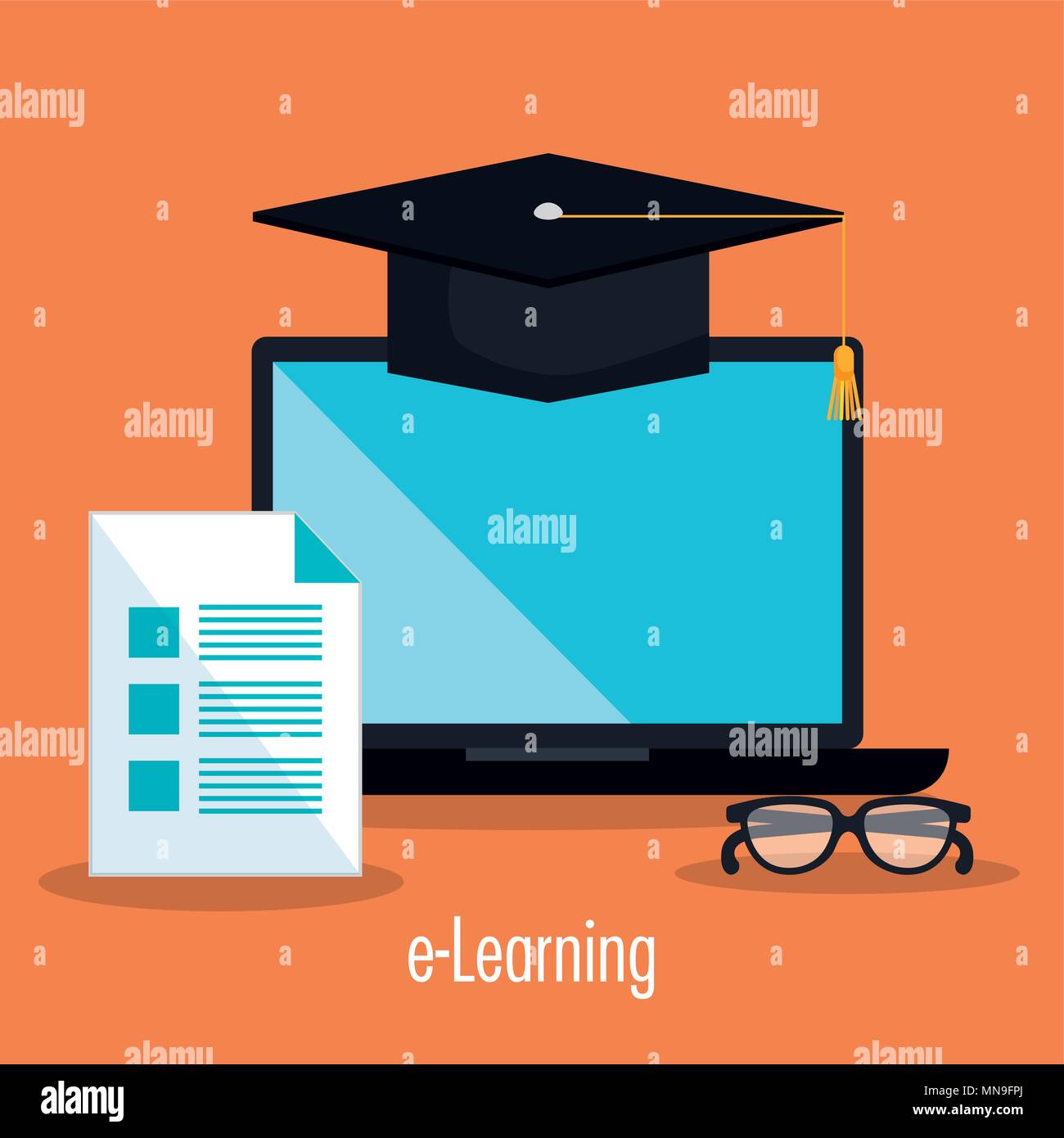 electronic education with laptop Stock Vector Image & Art - Alamy
