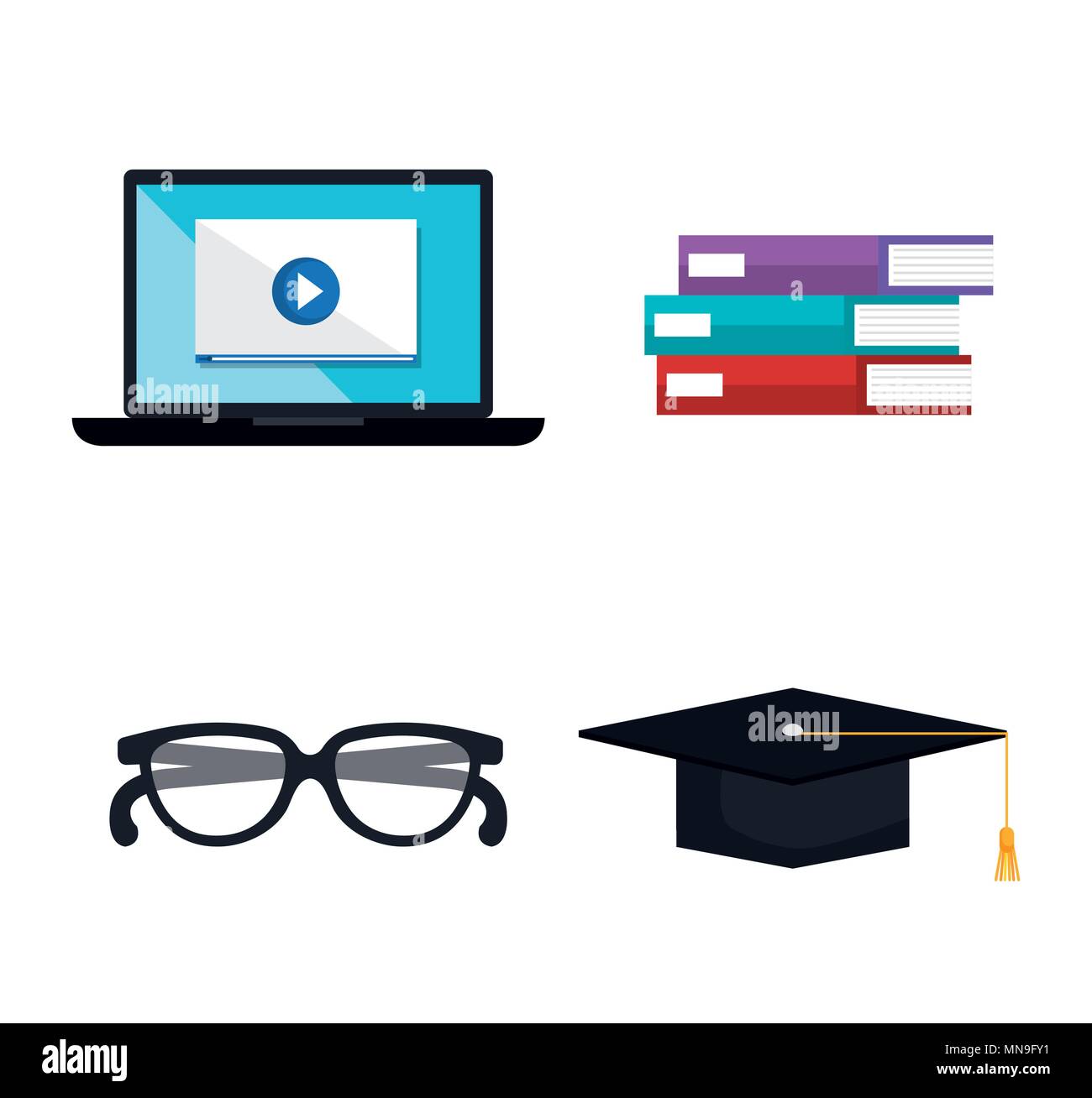 electronic learning technology icons Stock Vector Image & Art - Alamy