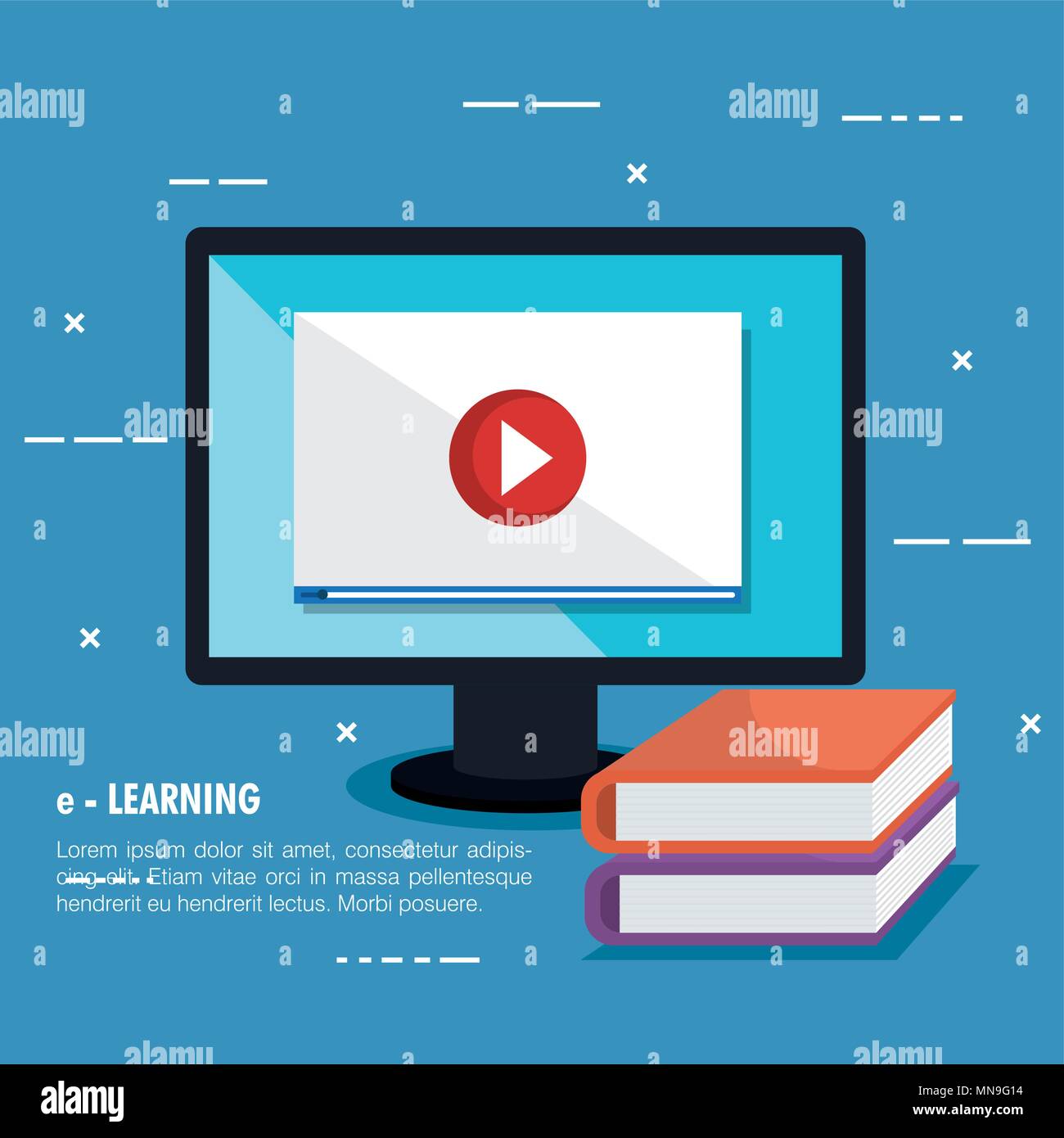 electronic education with computer desktop Stock Vector Image & Art - Alamy