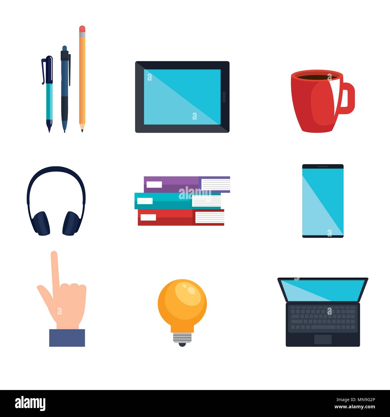 Laptop elearning icons Cut Out Stock Images & Pictures - Alamy