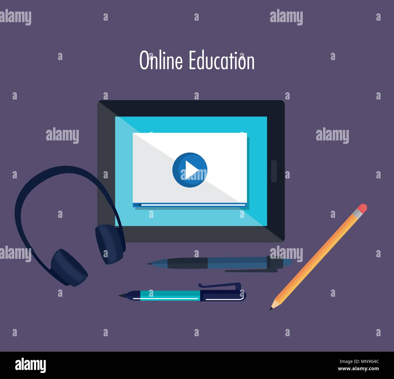electronic education with tablet Stock Vector Image & Art - Alamy