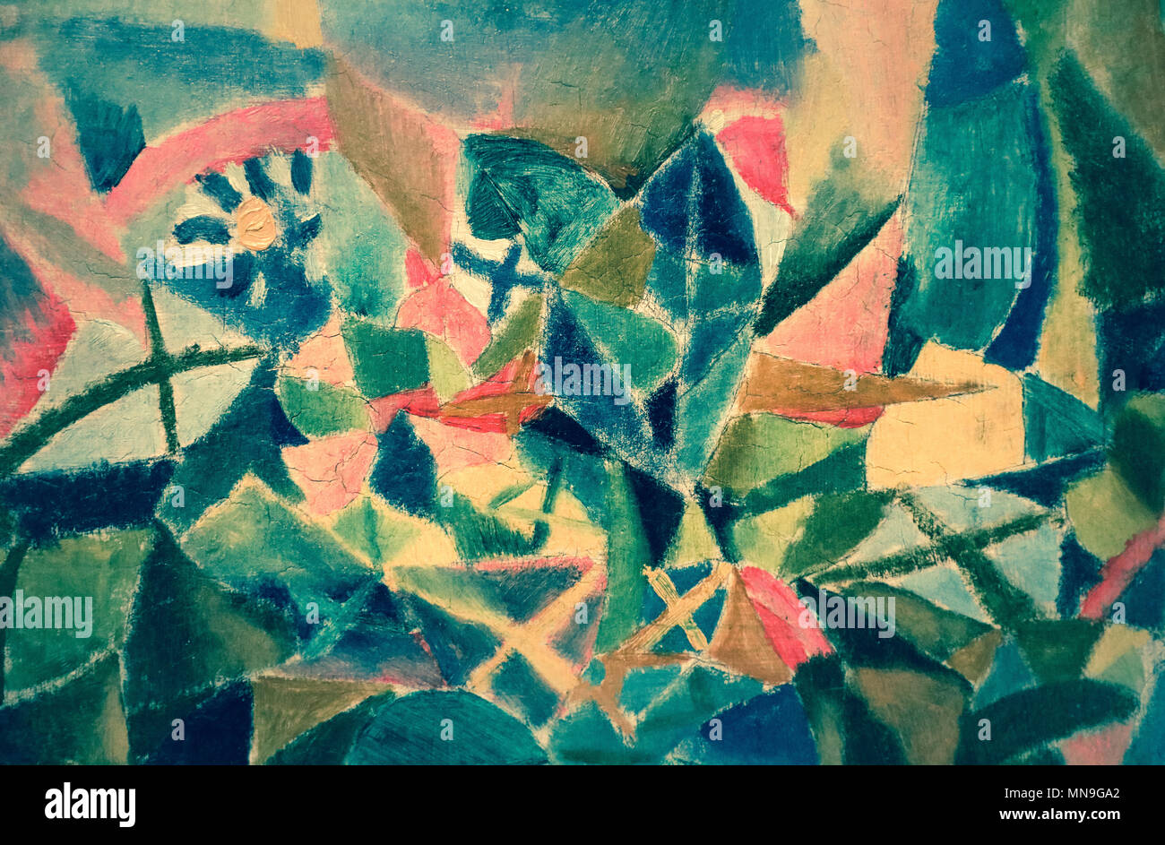 Paul Klee, Flower Bed (Blumenbeet, 1913), Guggenheim, NYC Stock Photo ...