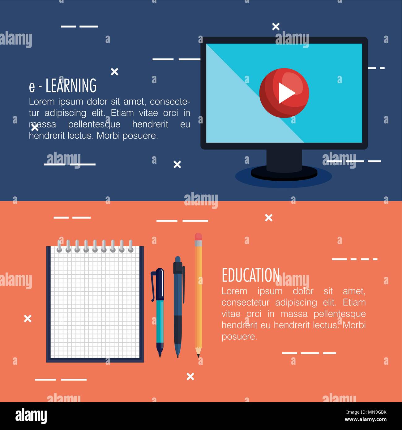 electronic education with computer desktop Stock Vector Image & Art - Alamy