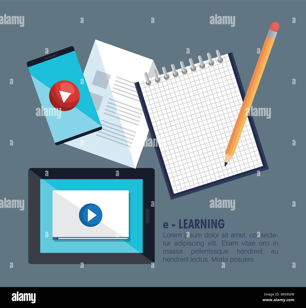 electronic education with tablet Stock Vector Image & Art - Alamy