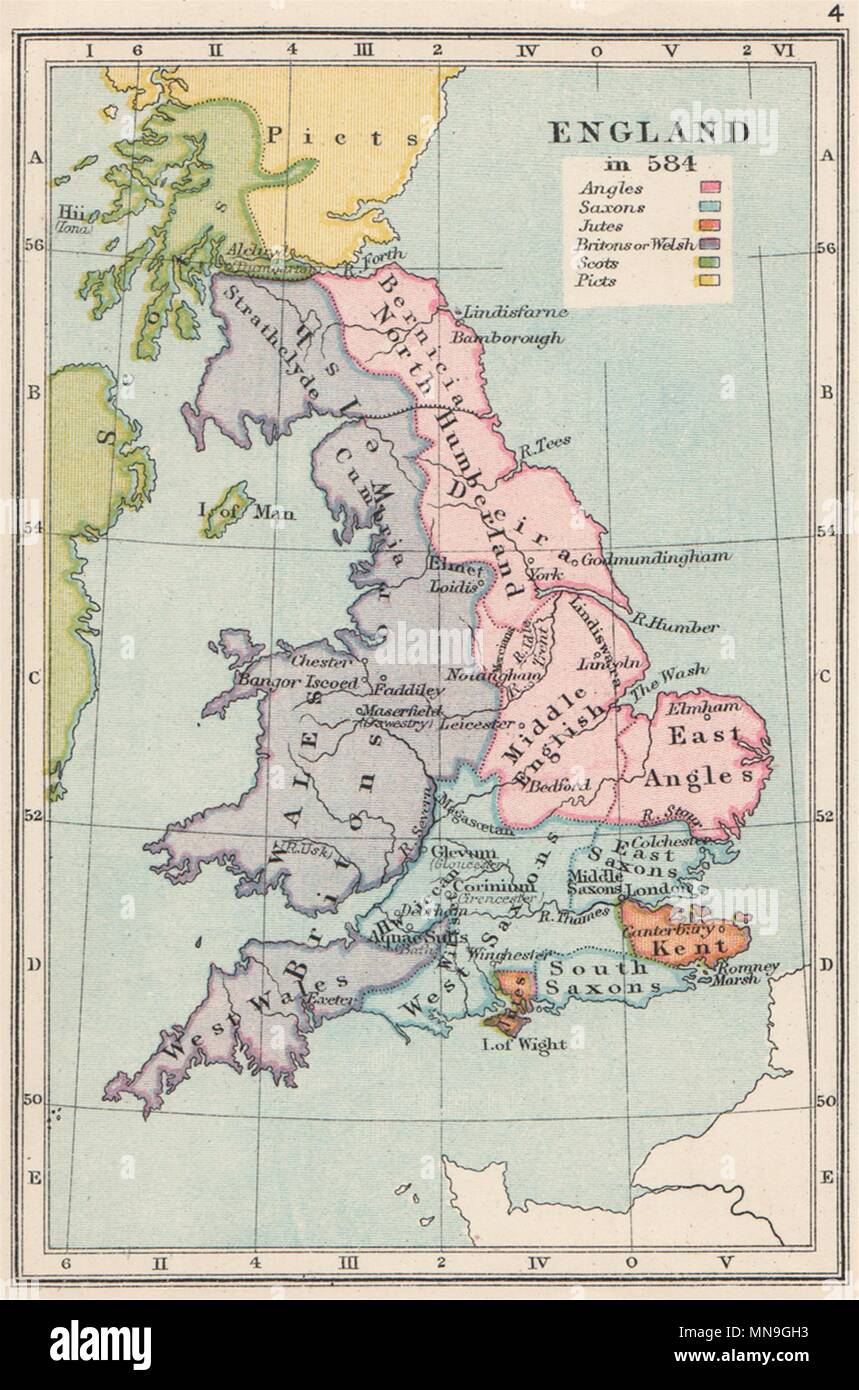 Angles, saxons and jutes map hi-res stock photography and images - Alamy