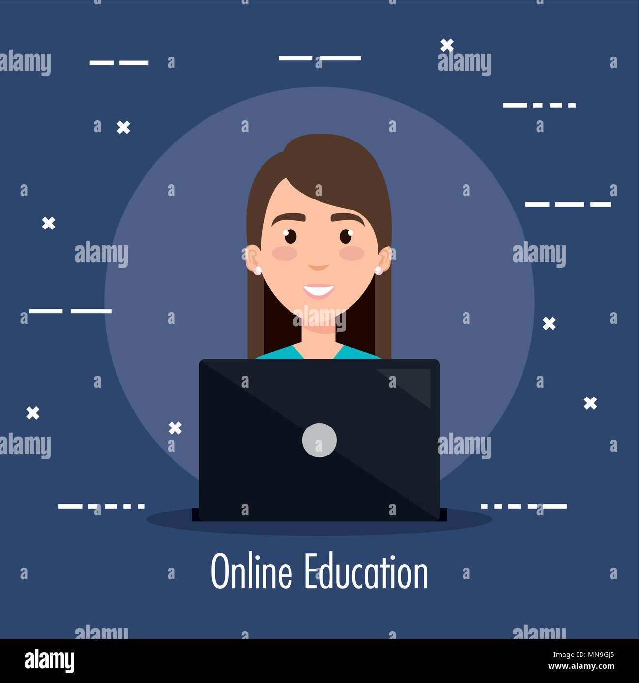 Avatar using laptop online Stock Vector Images - Alamy