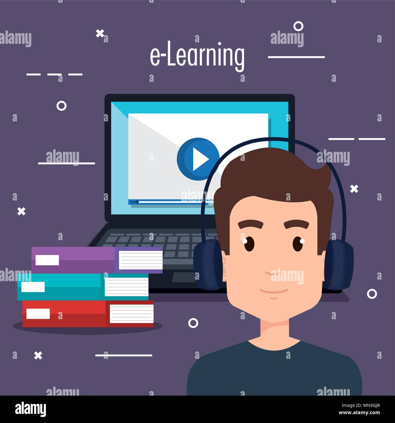 student using laptop electronic education Stock Vector Image & Art - Alamy