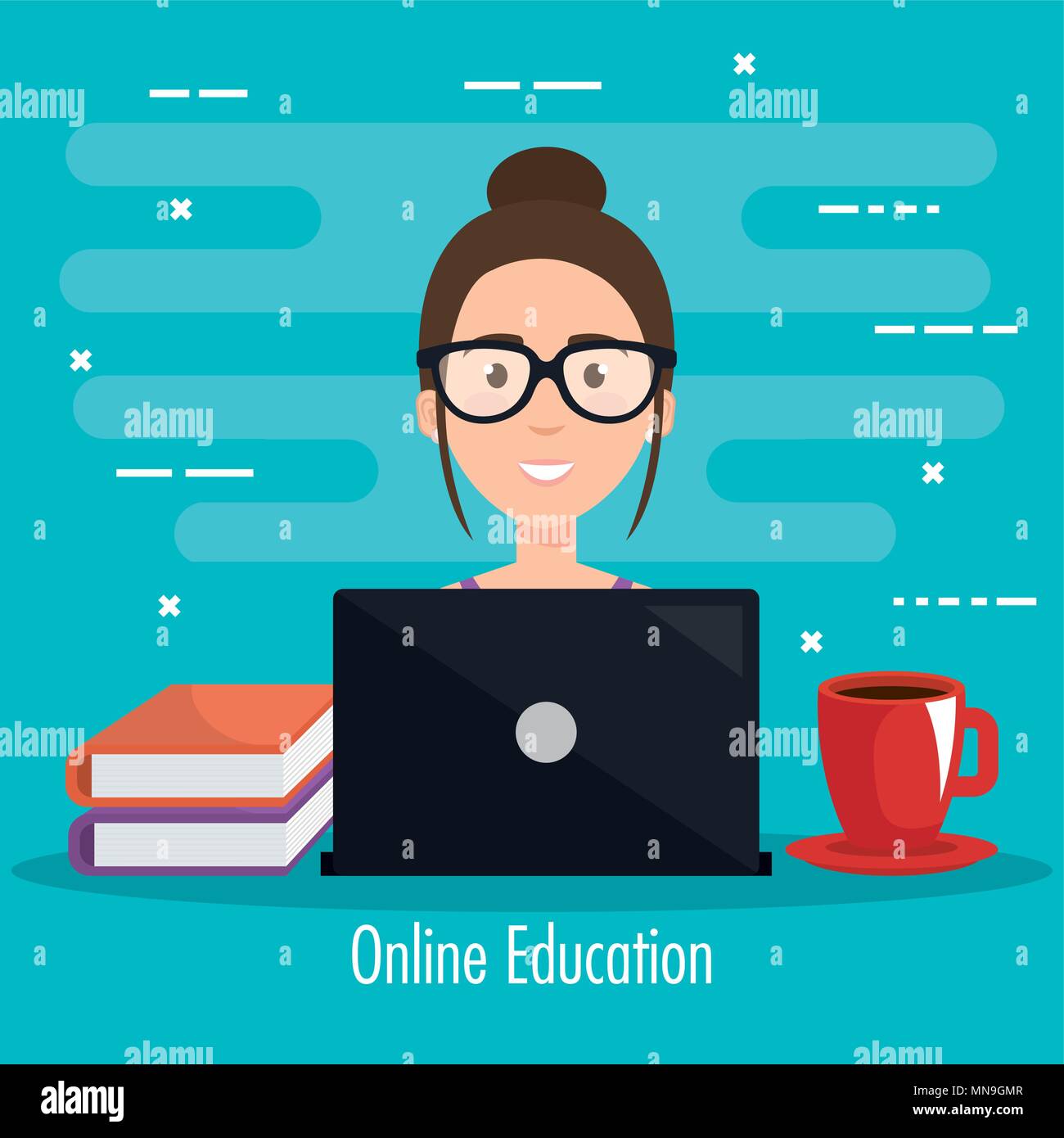 student using laptop electronic education Stock Vector Image & Art - Alamy