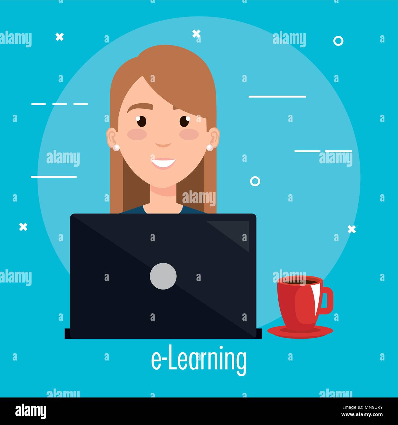 Avatar using laptop online Stock Vector Images - Alamy