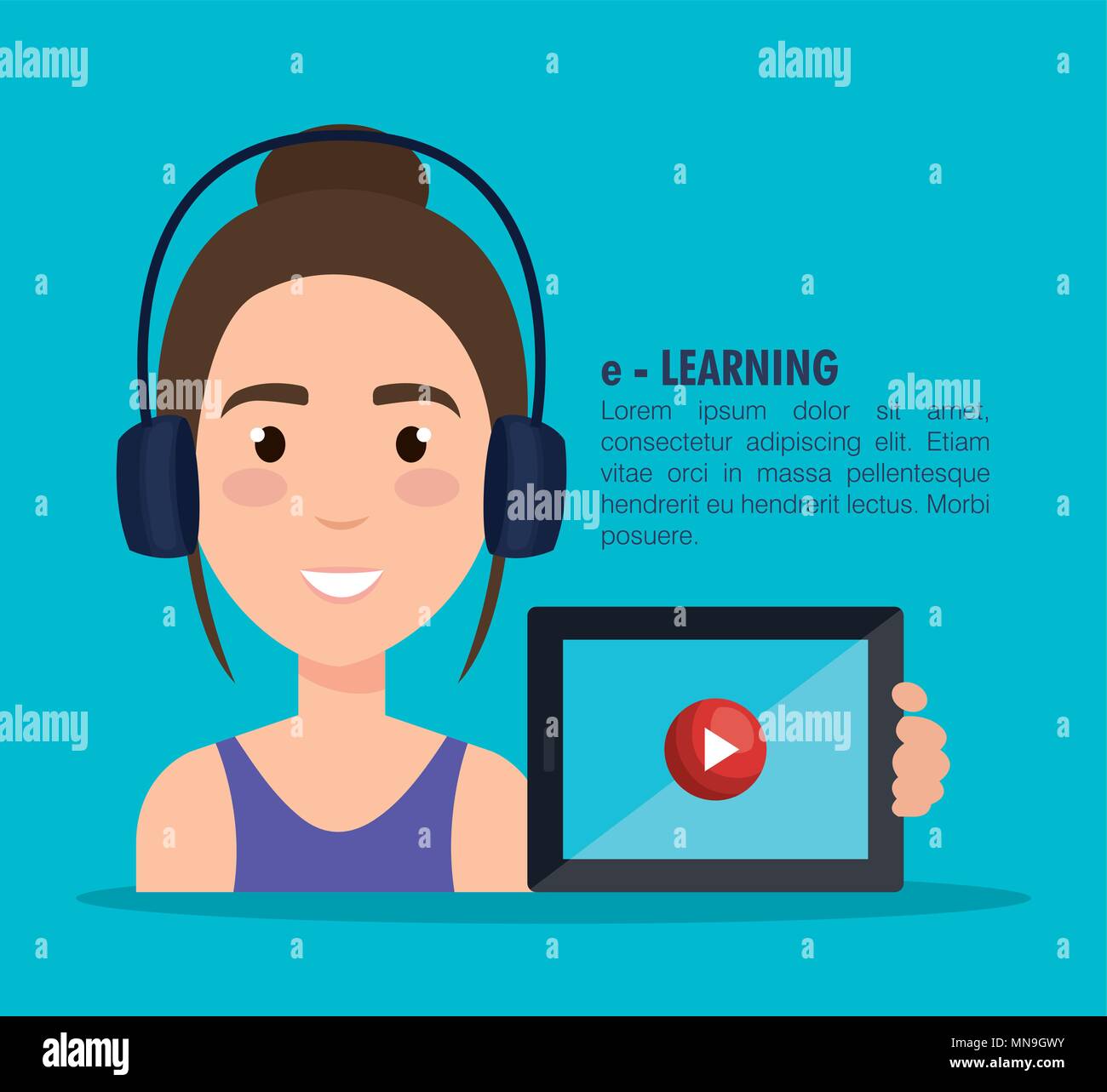student using tablet electronic education Stock Vector Image & Art - Alamy