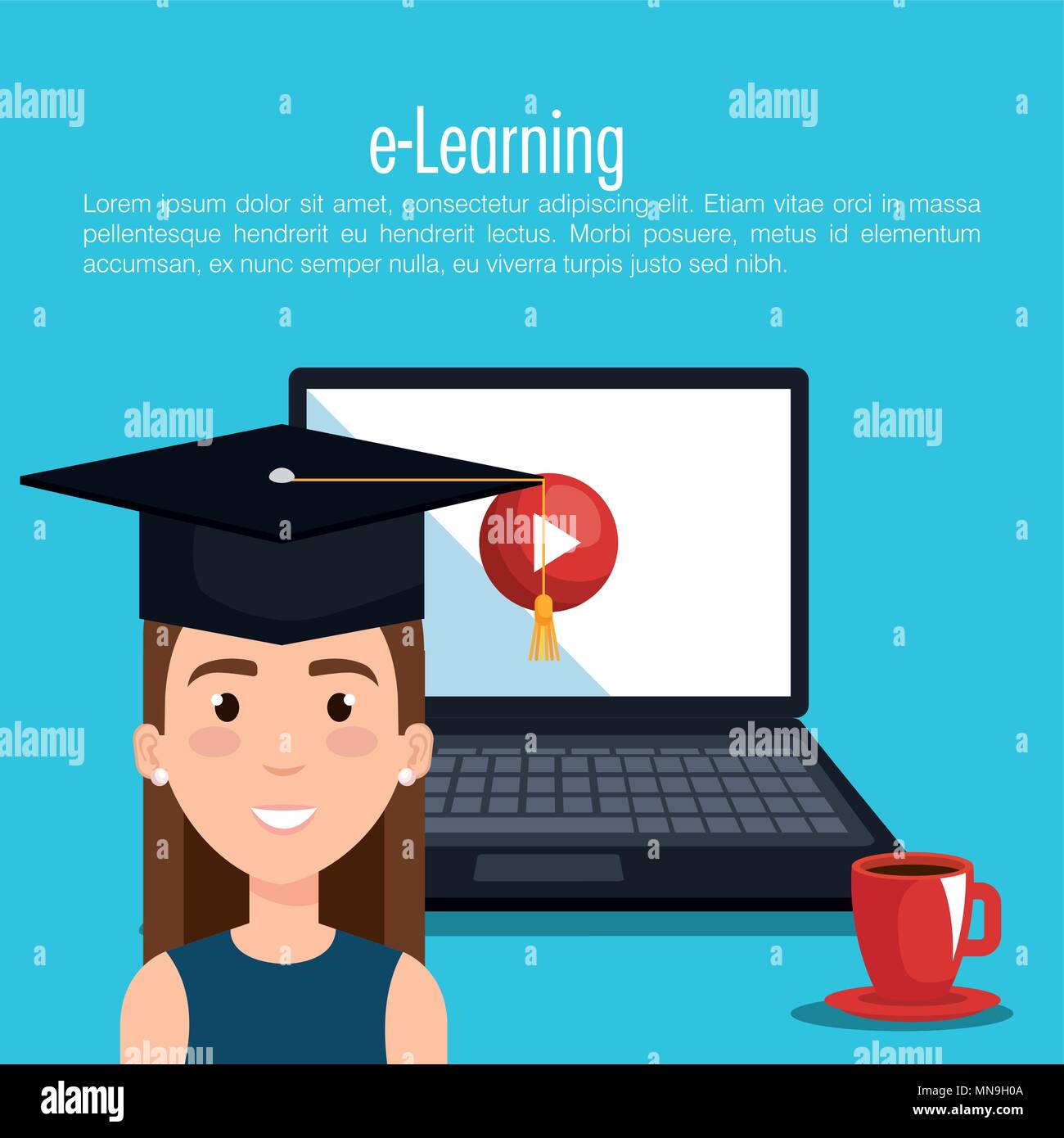 student using laptop electronic education Stock Vector Image & Art - Alamy