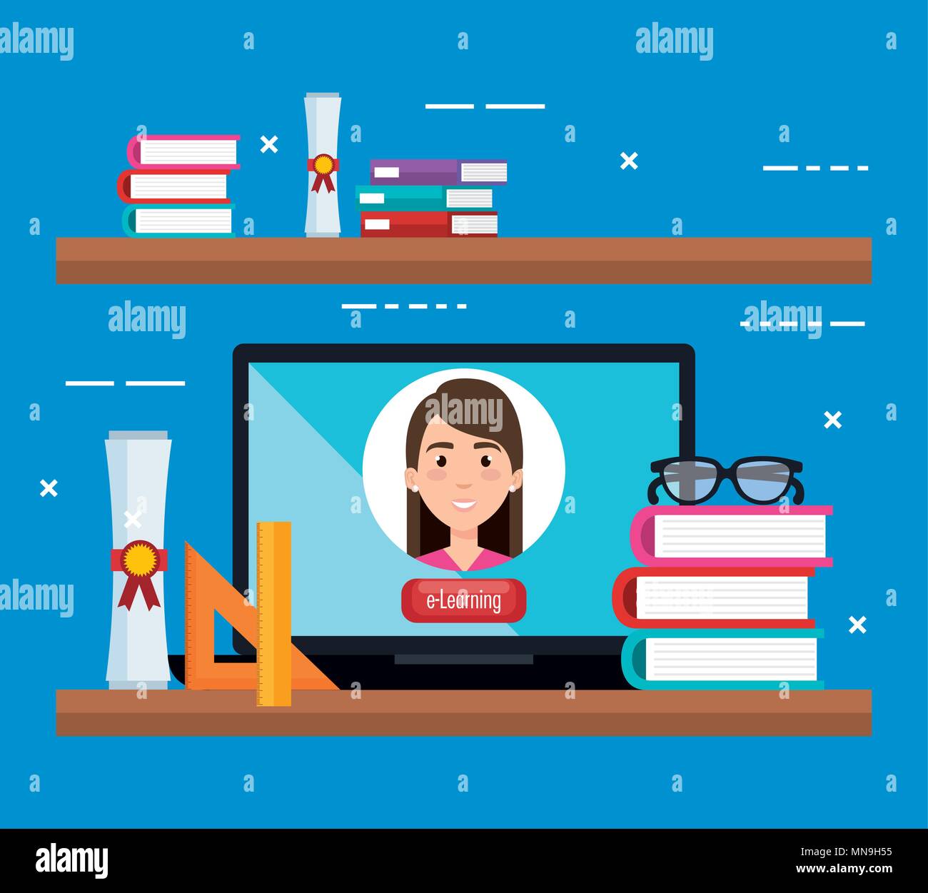 electronic education with tablet Stock Vector Image & Art - Alamy