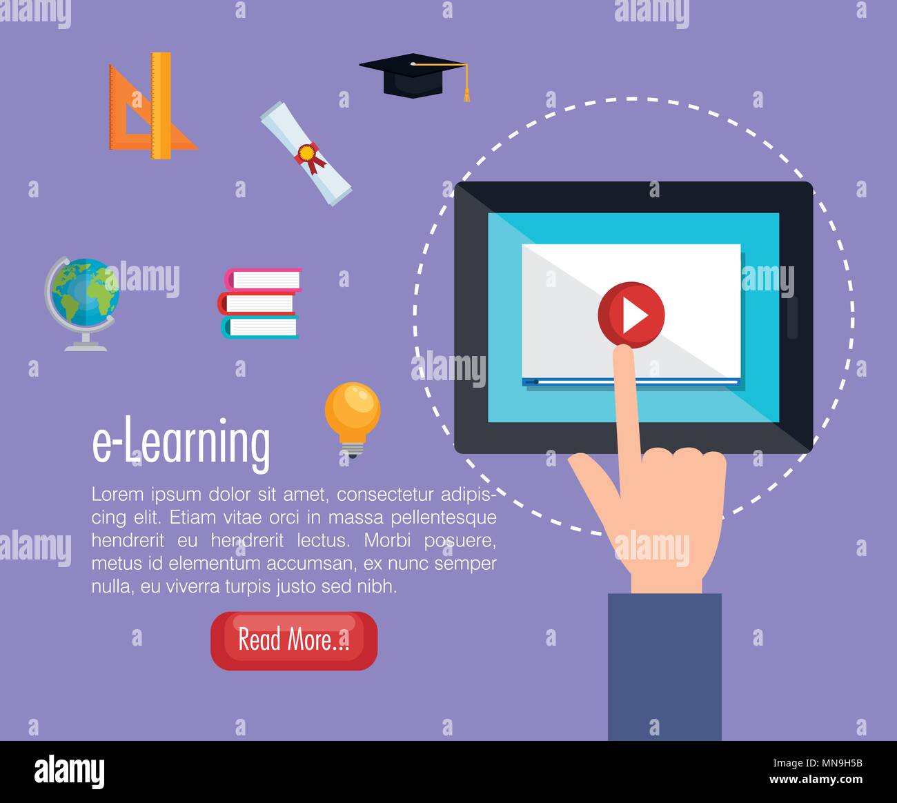 electronic education with tablet Stock Vector Image & Art - Alamy