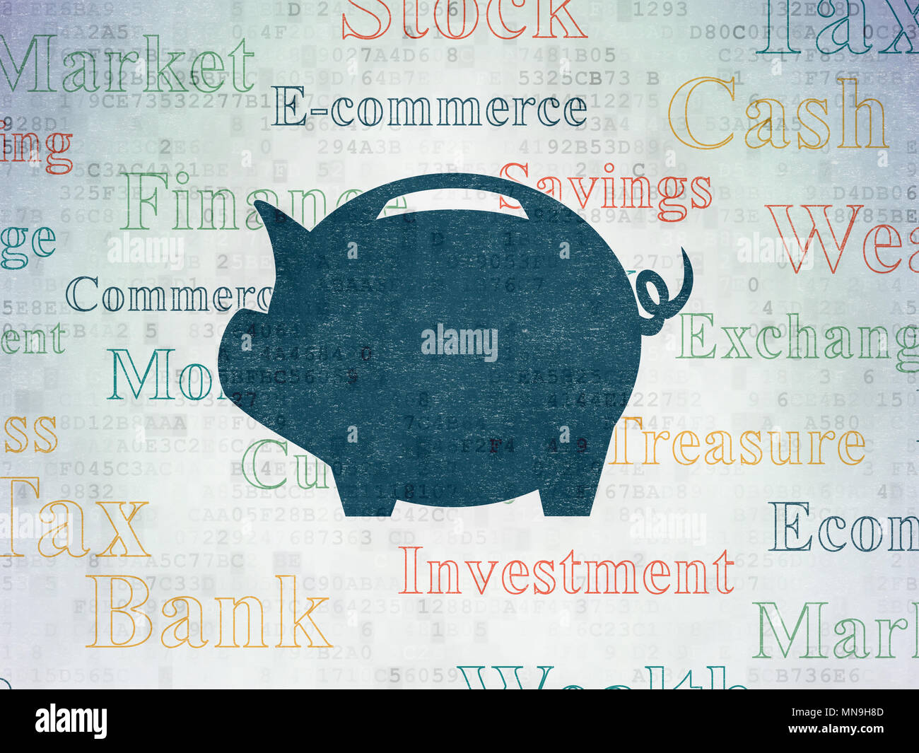 Money concept: Money Box on Digital Data Paper background Stock Photo ...