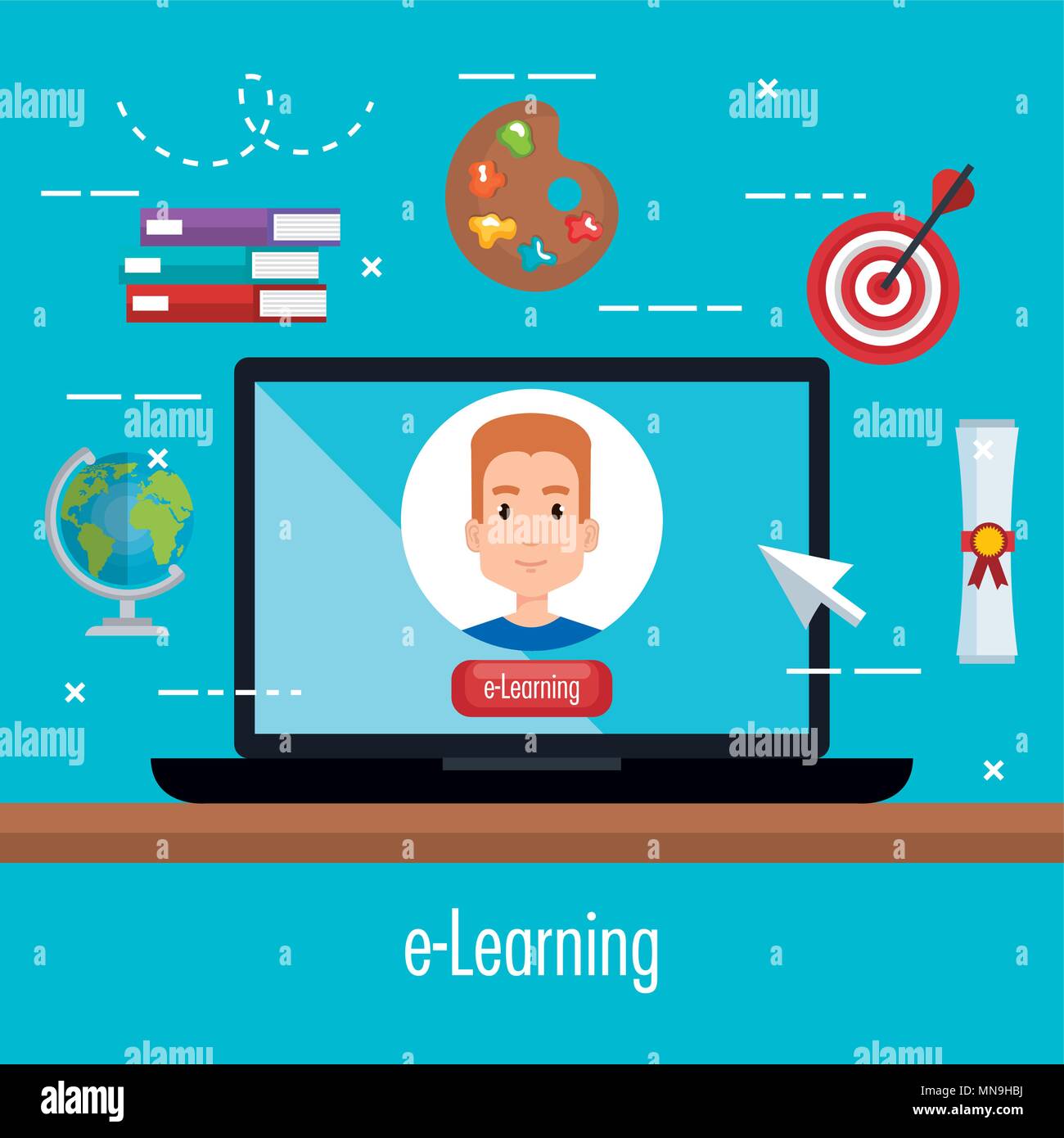 electronic education with laptop Stock Vector Image & Art - Alamy
