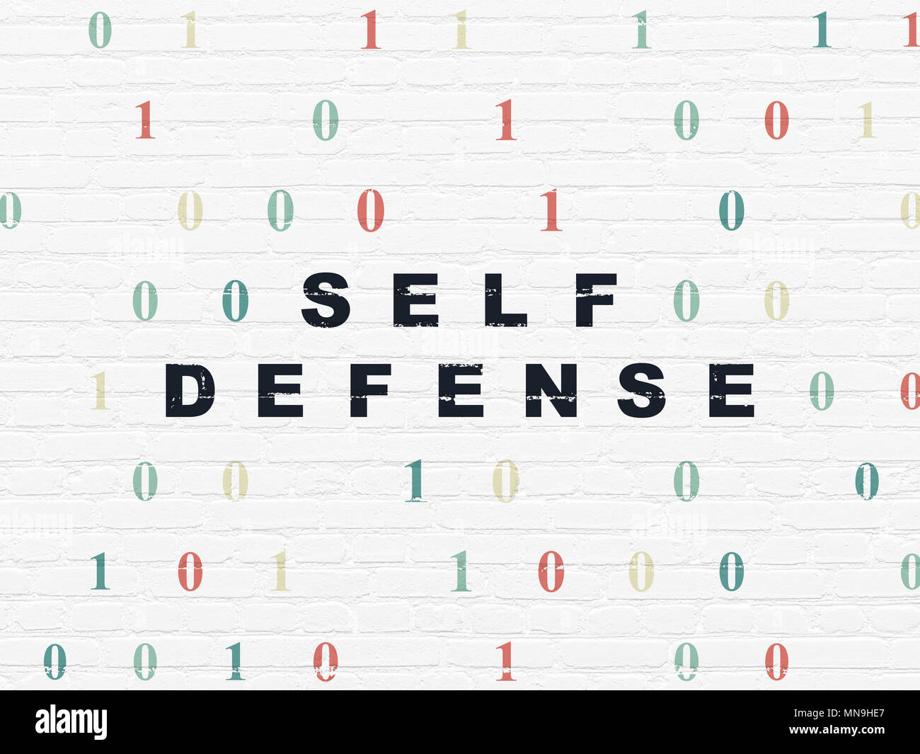Protection concept: Self Defense on wall background Stock Photo - Alamy