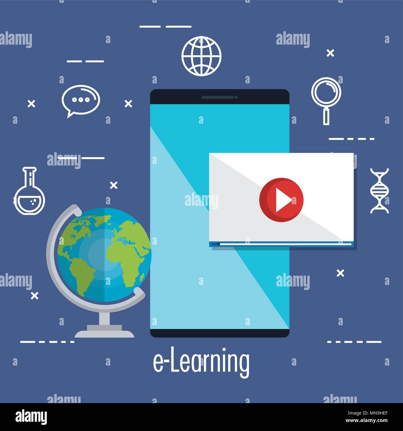 electronic education with smartphone Stock Vector Image & Art - Alamy