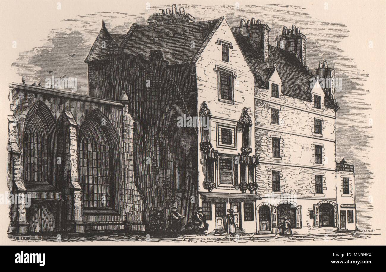 EDINBURGH. The Old Tolbooth, "The heart of Midlothian" demolished 1817 ...
