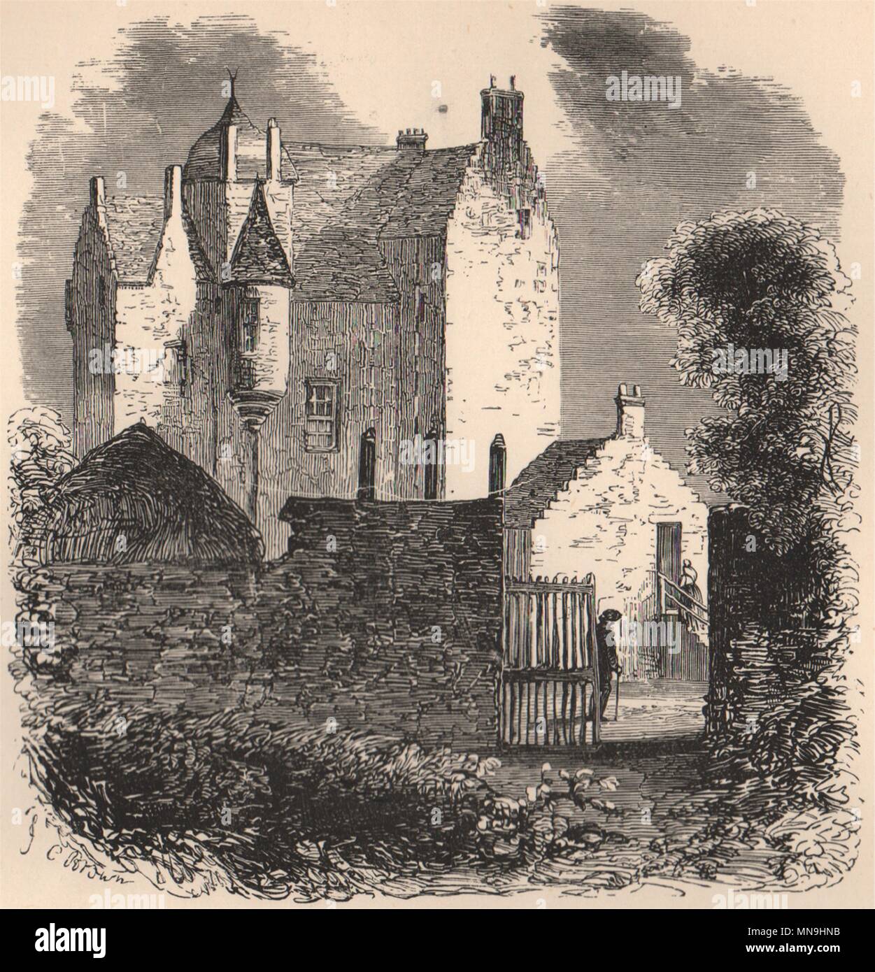 PERTHSHIRE. Grandtully Castle. Scotland 1885 old antique vintage print ...