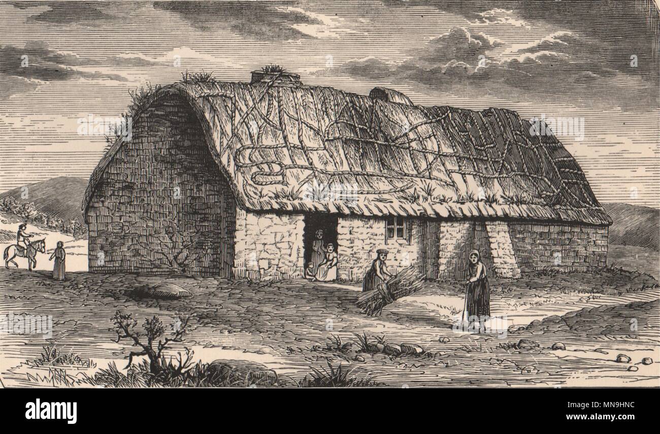 ISLAY. A Cottage in Islay, 1774. Scotland 1885 old antique print ...